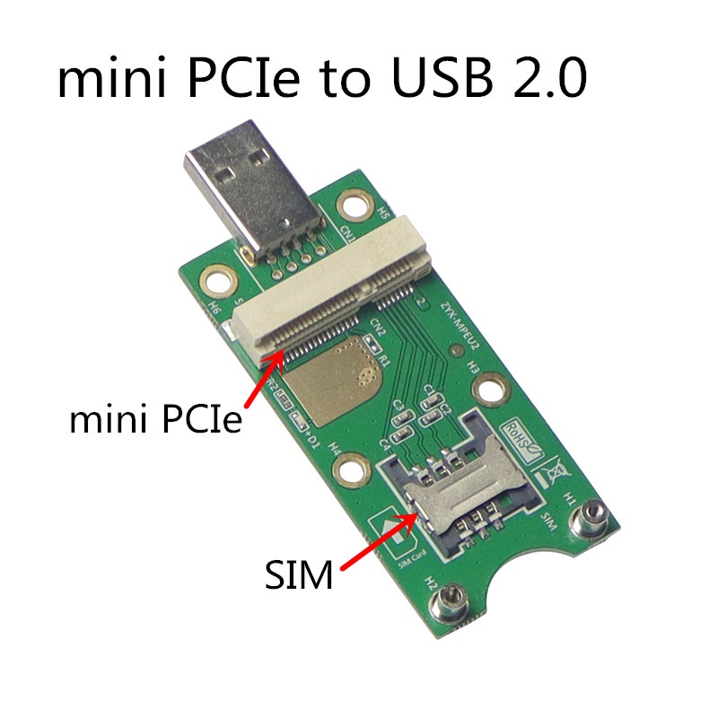 Thẻ Chuyển Đổi Pcie wwan Sang usb 2.0 Kèm Khe Thẻ sim Cho wwan / lte ...