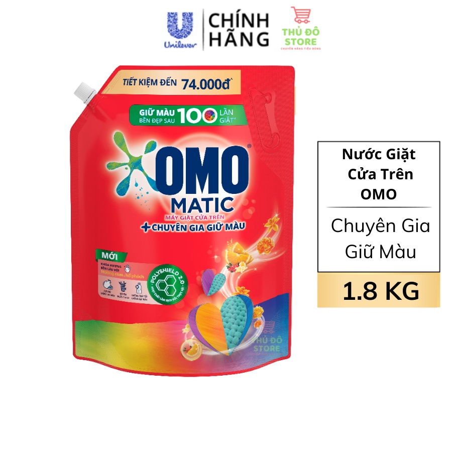 Nước Giặt OMO Matic Cửa Trên Chuyên Gia Giữ Màu - Túi 1.8KG | Shopee Việt Nam