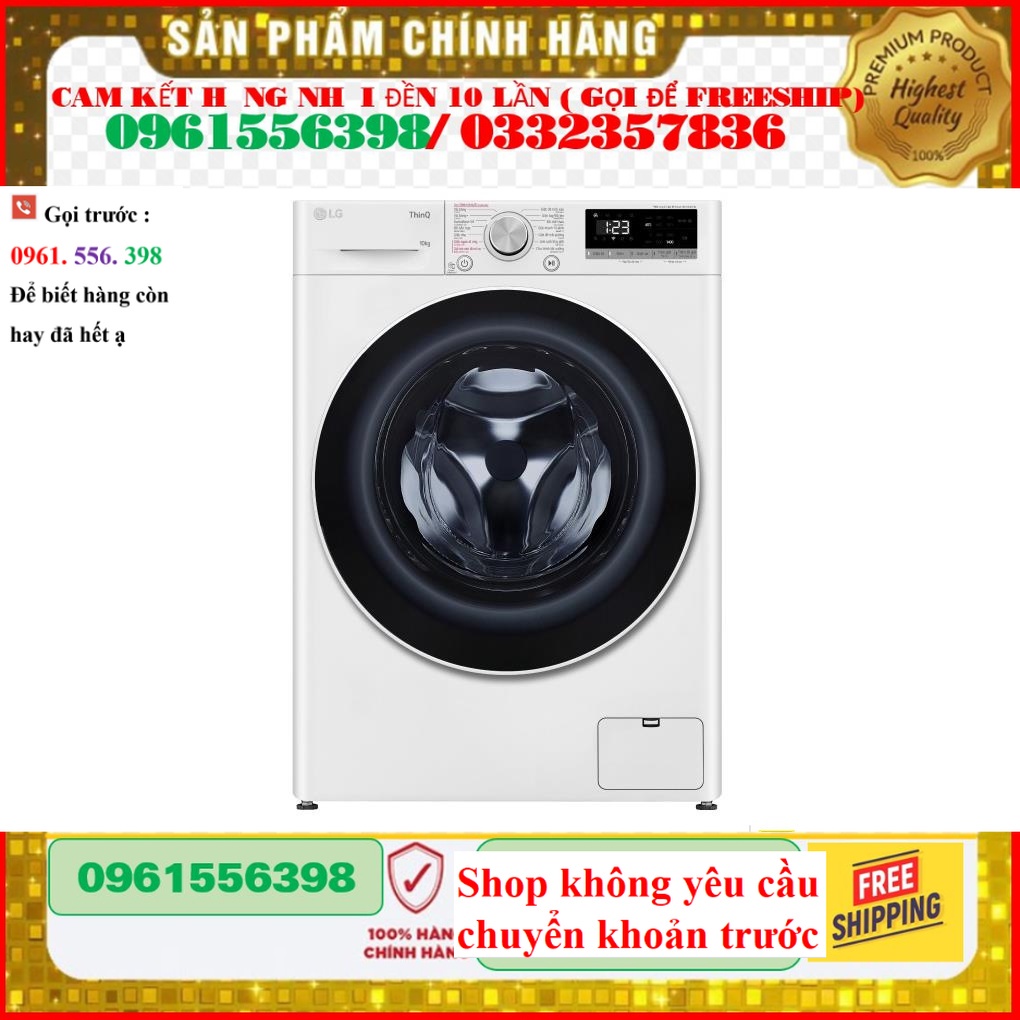 [NeW] Máy giặt LG AI DD Inverter 10 kg FV1410S4W1 | | Shopee Việt Nam