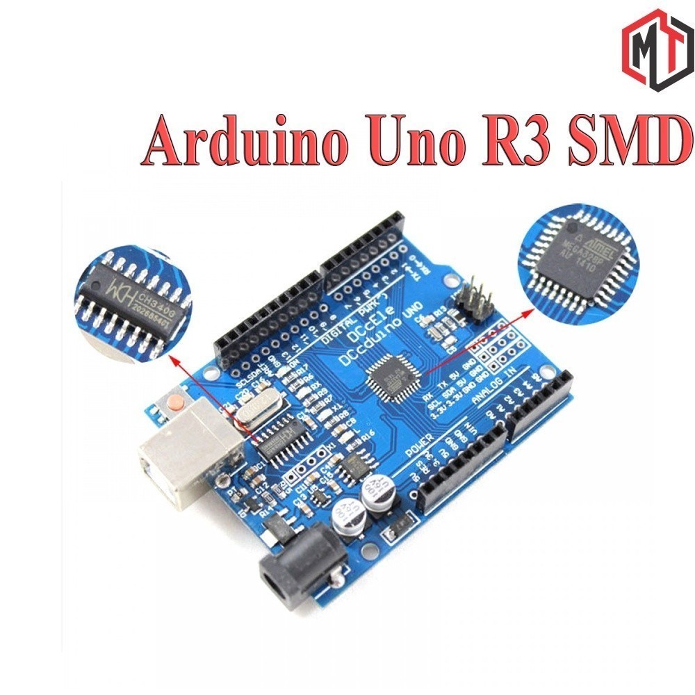 002 Mạch Arduino Uno R3 ATmega328P CH340 (SMD - Chip Dán) - Có Tặng Kèm Cáp | Shopee Việt Nam
