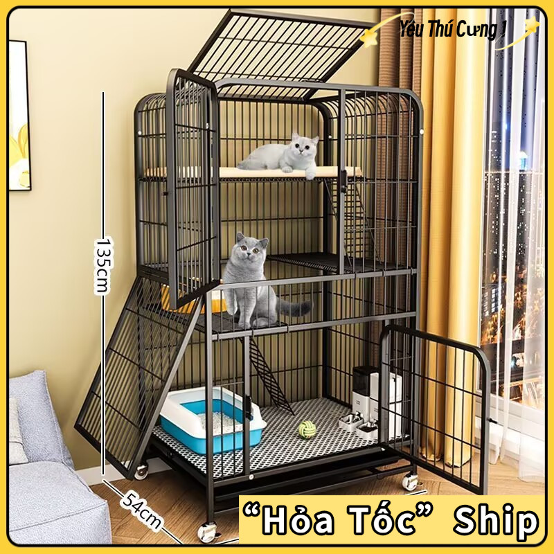 Chuồng Mèo Nan Ống 3 Tầng 4 Tầng 5Tầng, Lồng Cho Mèo BigSize 1m68, 1m56 ...
