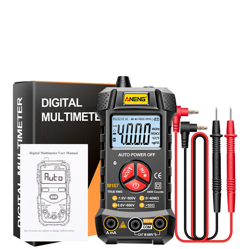 PK Digital Mini Multimeter Voltage Current Tester Transistor NCV Test ...