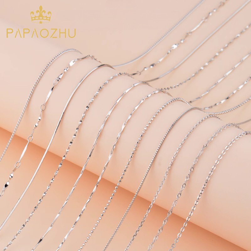 Papaozhu Vòng cổ Bạc s925 Ngắn Đính Kim Sa Mặc Hàng Ngày Cho Nam Và Nữ | Shopee Việt Nam