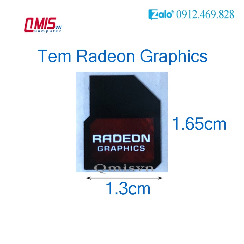 1 cái tem logo card đồ hoạ Radeon Graphics trang trí máy tính Laptop PC ...