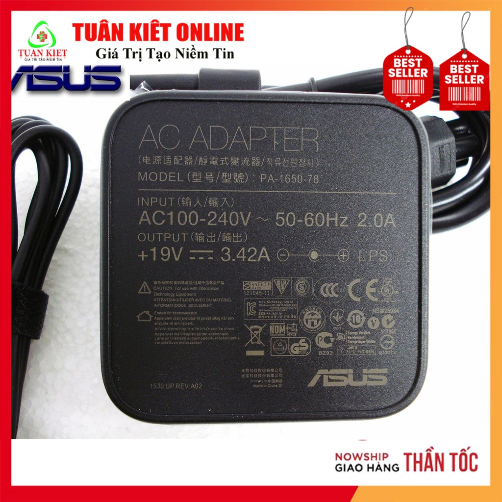 Sạc ASUS 19V 3.42A 65W ADP-65DW-B AD887320 EXA1203YH PA-1650-78 ADP ...
