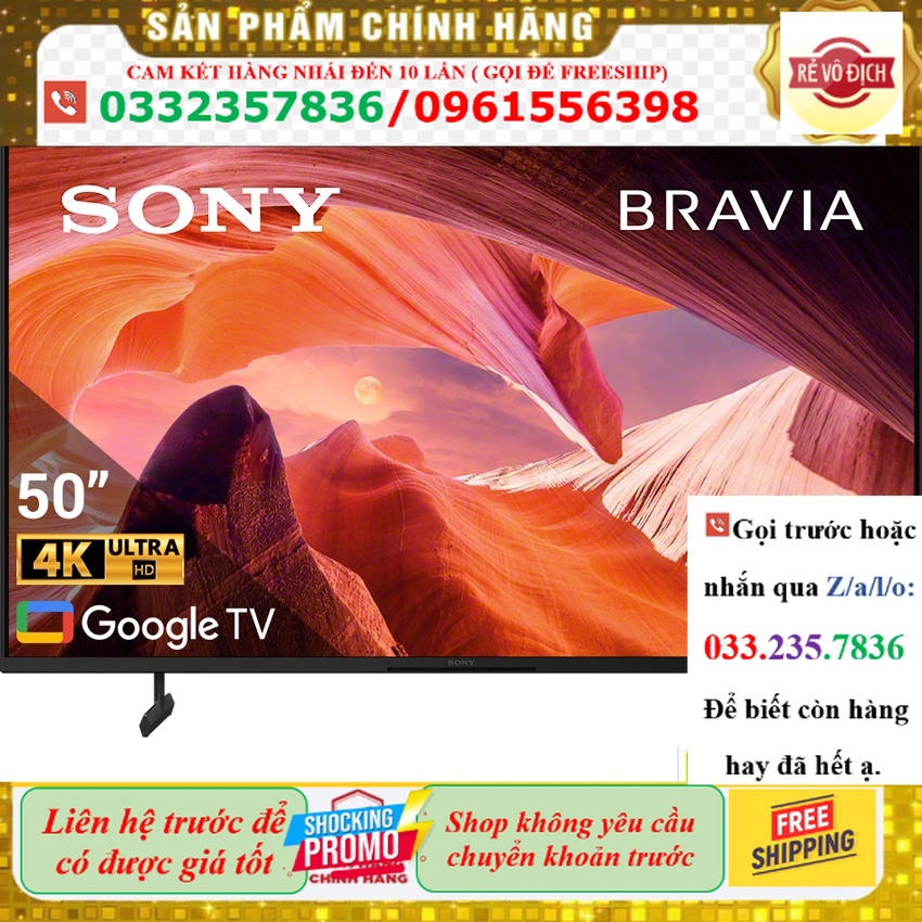 Google Tivi Sony 4K 50 inch KD-50X80L VN3 / | Shopee Việt Nam