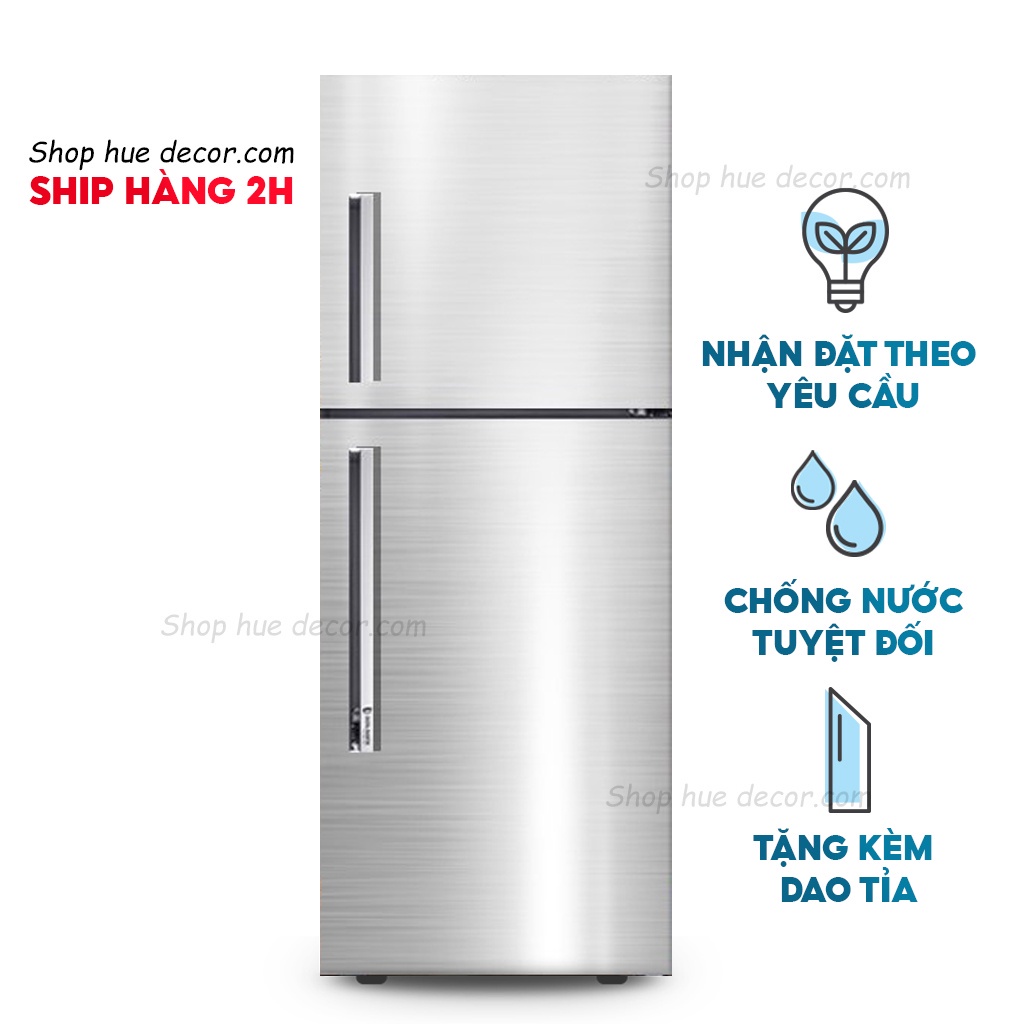 Decal dán tủ lạnh màu inox nhôm xước hue decor, chống nước-siêu bền ...
