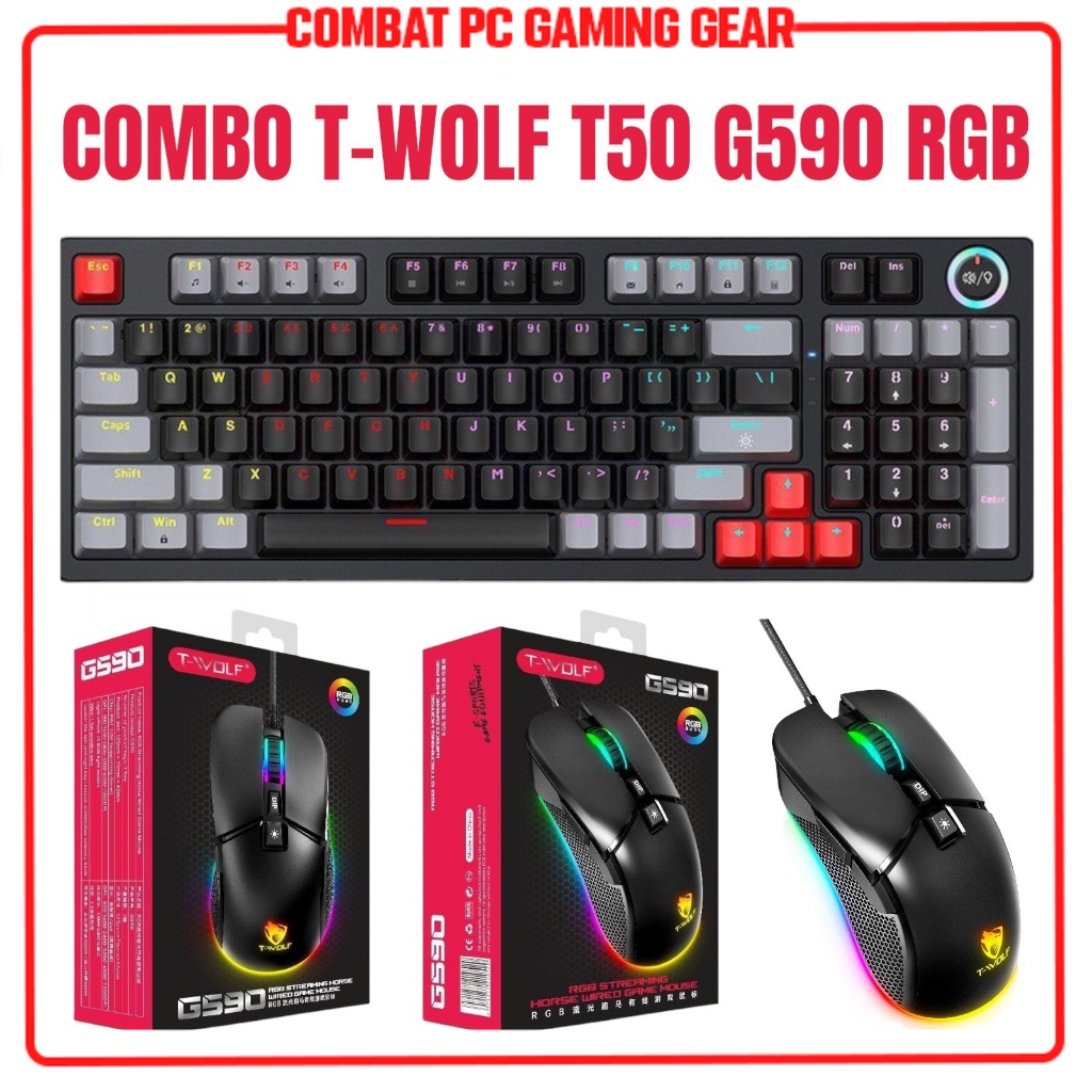 Bộ Bàn Phím Chuột T-WOLF T50 G590 RGB hàng chính hãng | Shopee Việt Nam