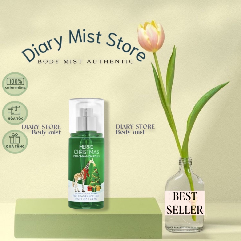 XỊT THƠM BODY MIST TOÀN THÂN BATH & BODY WORKS Merry Christmas Iced ...
