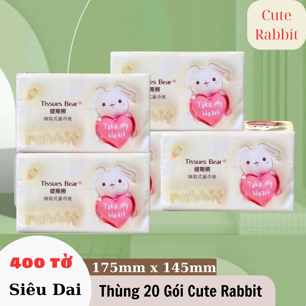 Thùng 20 Gói Giấy Ăn CUTE RABBIT Siêu Dai , Giấy Ăn Nội Địa Trung Cao ...