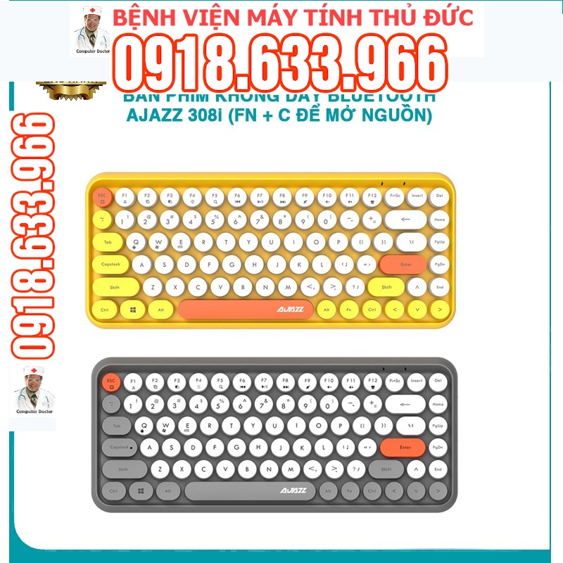 Bàn phím không dây bluetooth Ajazz 308i phím tròn - bấm cực êm (2 màu tuỳ chọn) BVMTTD Computer ...