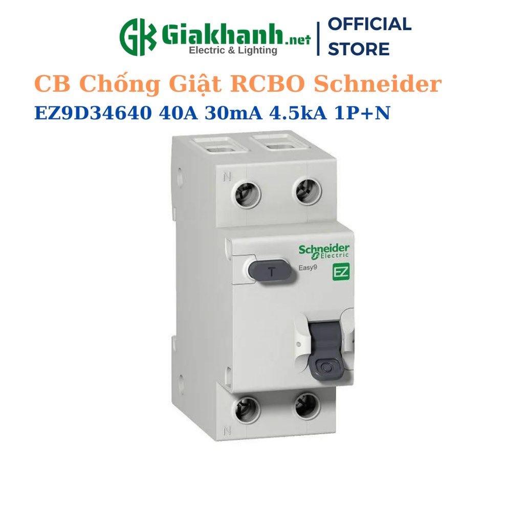 Aptomat CB Chống Giật RCBO Schneider EZ9D34640 40A 30mA 4.5kA 1P+N | Shopee Việt Nam