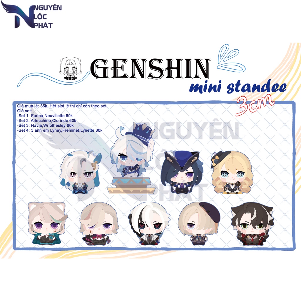 Standee mini 3cm tự chọn Genshin Impact- Fontaine(9 mẫu) nlp shop ...