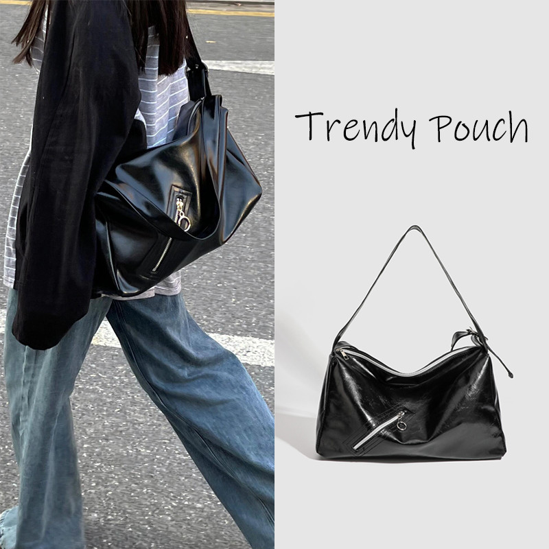 TRENDY POUCH y2k Da mềm Túi Tote Nâng cao Giải trí Mặt sáng Quý bà. Túi ...