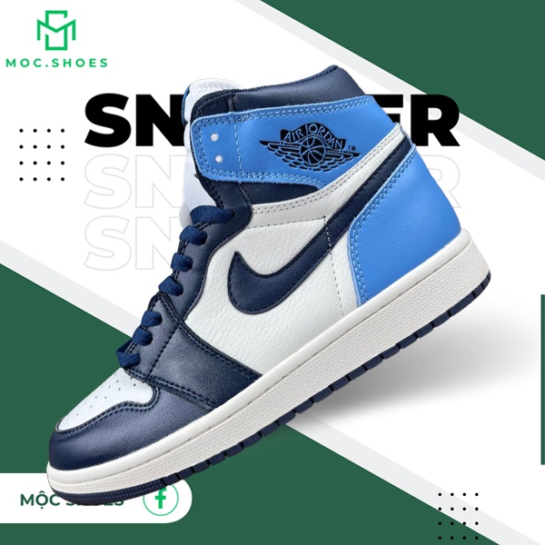 Giày JD1 Retro High OG Obsidian, JD1 Cao Đen Trắng Gót Xanh Biển ...