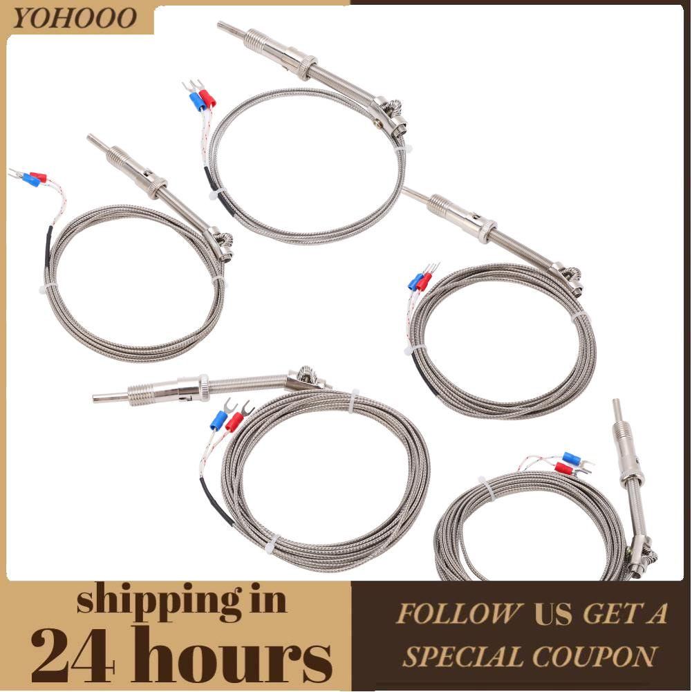 Yohooo 1/2/3/4/5m Cable K Type Compression Spring Thermocouple Shielded ...