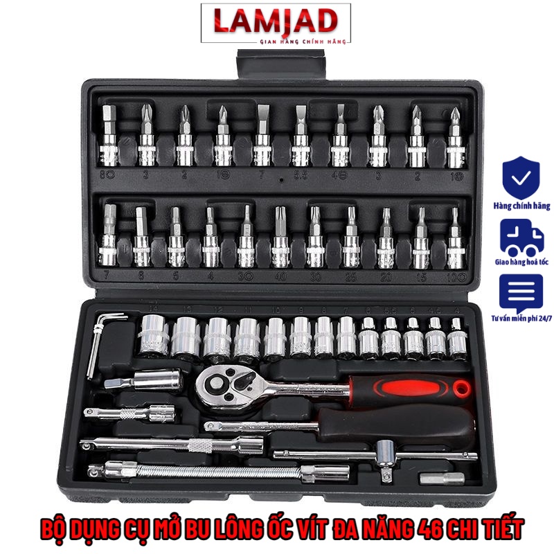 LAMJAD BỘ DỤNG CỤ MỞ BU LÔNG ỐC VÍT ĐA NĂNG 46 CHI TIẾT | Shopee Việt Nam