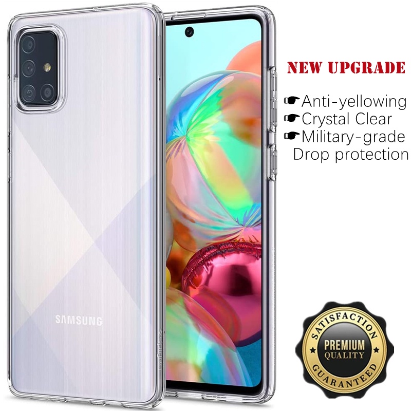 Bao Da Viền Silicon Dẻo Màu Pha Lê Trong Suốt Chống Sốc Cho samsung galaxy a quantum 6.7 inch sm ...