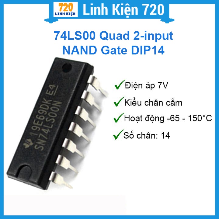 Chíp 74LS00 Quad 2-input NAND Gate DIP14 | Shopee Việt Nam