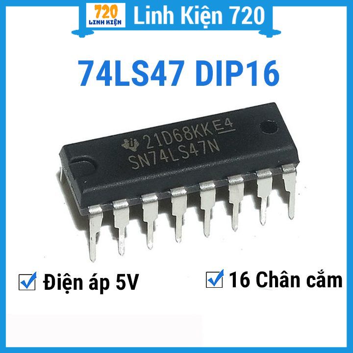 74LS47 DIP16 - IC điều khiển / giải mã BCD sang 7 đoạn | Shopee Việt Nam