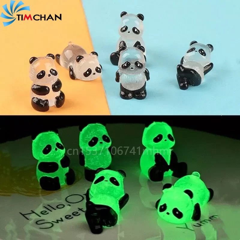 Tượng Gấu Trúc mini Bằng Nhựa resin Phát Sáng Dễ Thương Trang Trí Tiểu ...