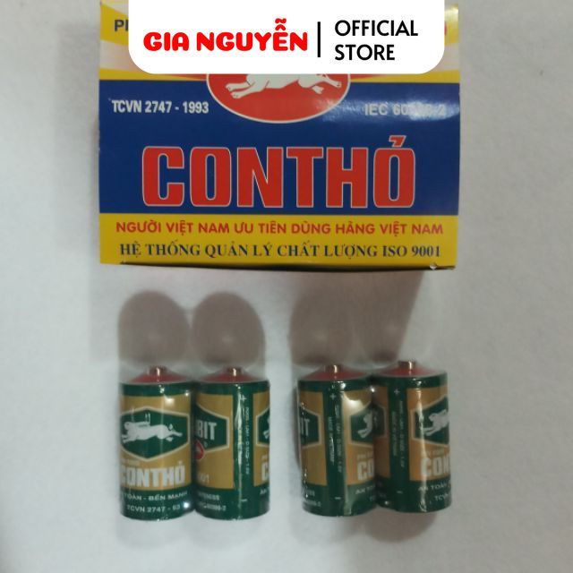 Pin đại con thỏ ( vỉ 2 viên )Loại pin: Pin than / Zinc-Carbon Điện thế ...