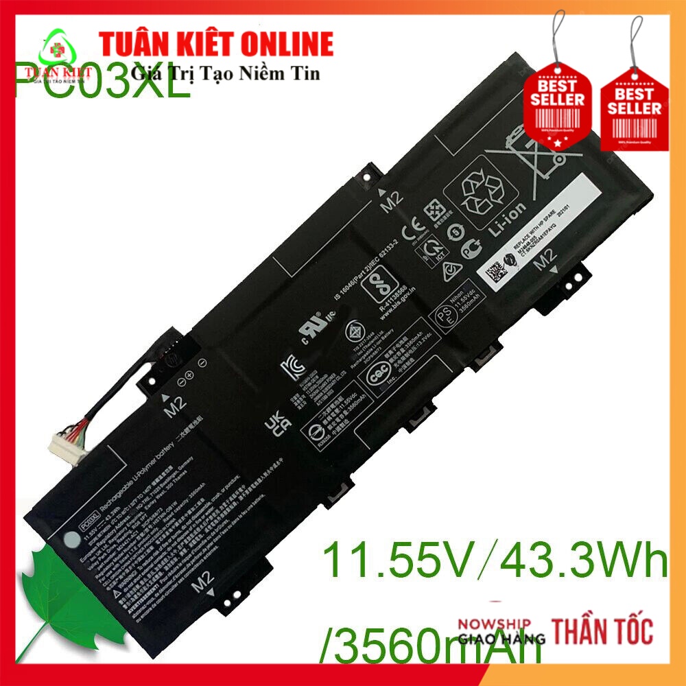 Pin Battery PC03XL HP Pavilion x360 14-DW 14-DY 14-DH 14-CD 15-ER 14-DW1024NR PC03XL, PC03043XL ...