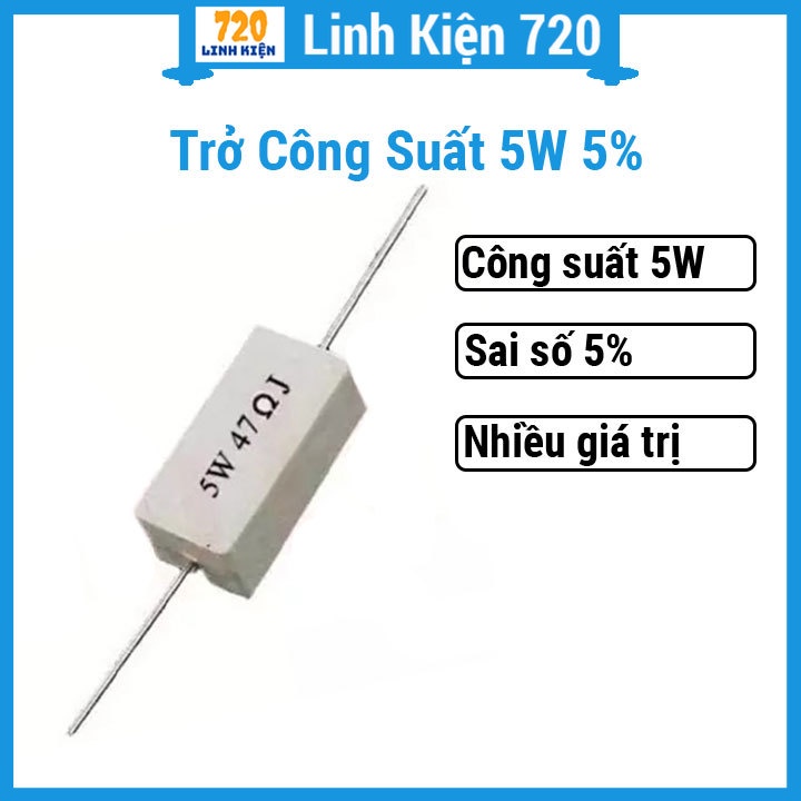 Trở công suất 5W 5%, điện trở công suất lớn, ổn định | Shopee Việt Nam