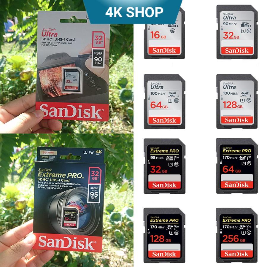 Thẻ nhớ SD Sandisk 16G 32G 64G Ultra Class 10 và Extreme Pro tốc độ cao ...