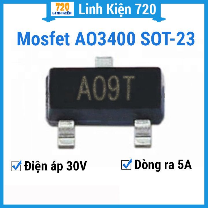 Mosfet AO3400 SOT-23 điện áp 5A 30V N-1CH | Shopee Việt Nam