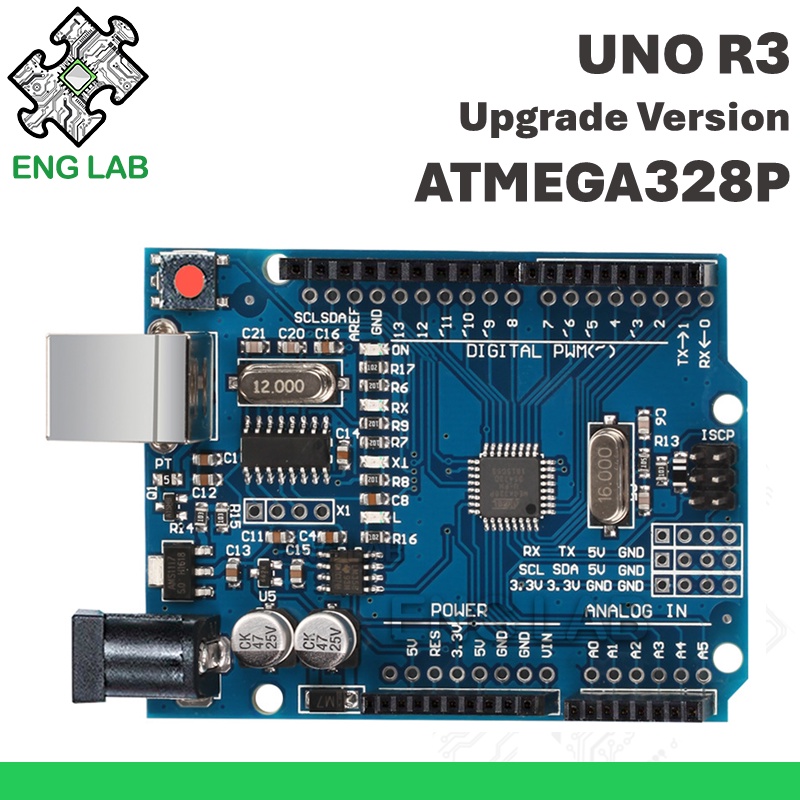 ENGLAB★Arduino UNO R3 board nâng cấp, ATMEGA28P, DIY điện tử phát triển board | Shopee Việt Nam