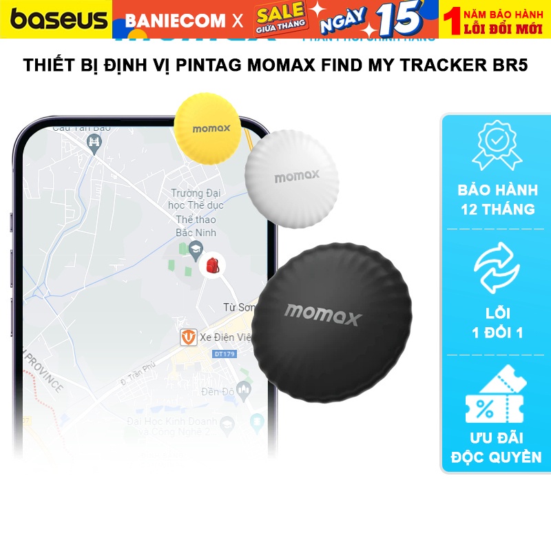 Thiết bị Định Vị GPS Momax PINPOP Find My Tracker(không dây, chống mất ...