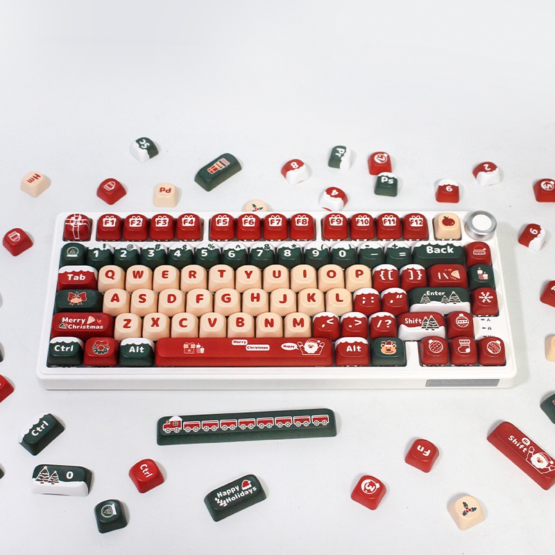 Merry Christmas Theme Keycaps Chúc Giáng Sinh Chủ Đề Keycaps 130 Phím Lớp MOA Chiều Cao PBT ...
