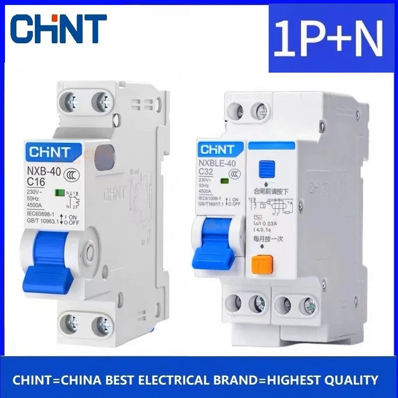 Dpn 1P + N CHINT NXB-40 NXBLE-40 Thay thế DZ267-32 6A 10A 16A 20A 25A 32A 220V 50HZ Bộ ngắt mạch ...