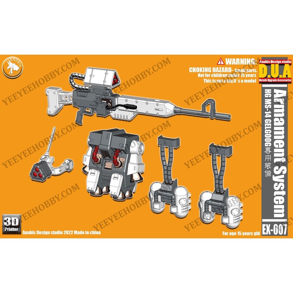 PHỤ KIỆN MOD ANUBIS - MÔ HÌNH IN 3D HG RG 1/144 MS-14 GELGOOG CUSTOM ...