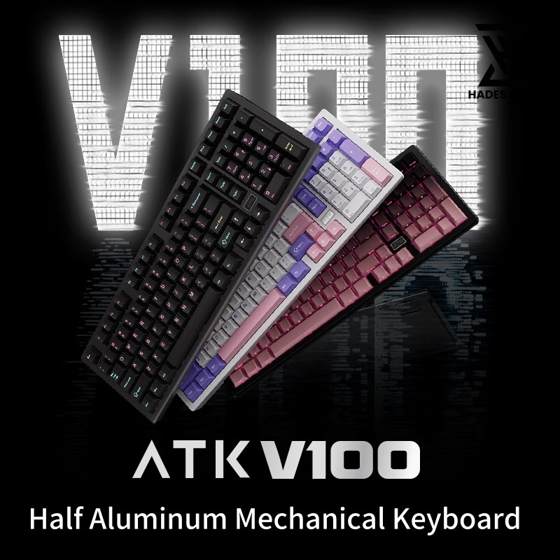 Bàn phím cơ không dây ATK V100 Trao đổi nóng Vòng đệm RGB Nửa hợp kim nhôm PJF Tùy chỉnh Game ...
