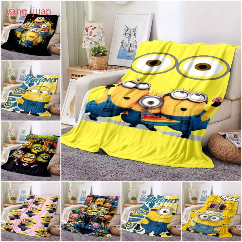 Hoạt Hình Chăn Mỏng Mềm Mại Họa Tiết minions Dùng Trang Trí Giường Ngủ ...