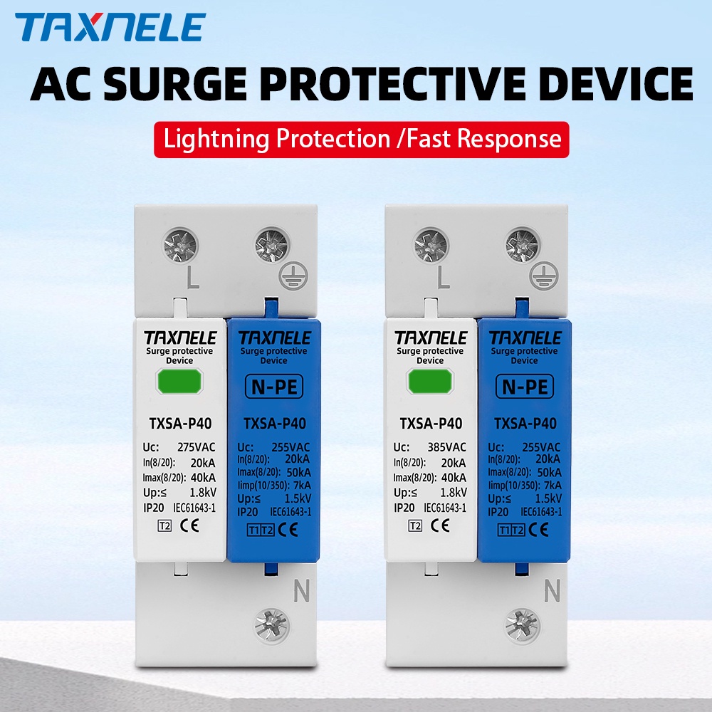 Thiết Bị Bắt Tia Chớp 385v 275v 255v ac 1p + Ne 40ka 50ka t1 t2 Bảo Vệ Chuyên Dụng | Shopee Việt Nam