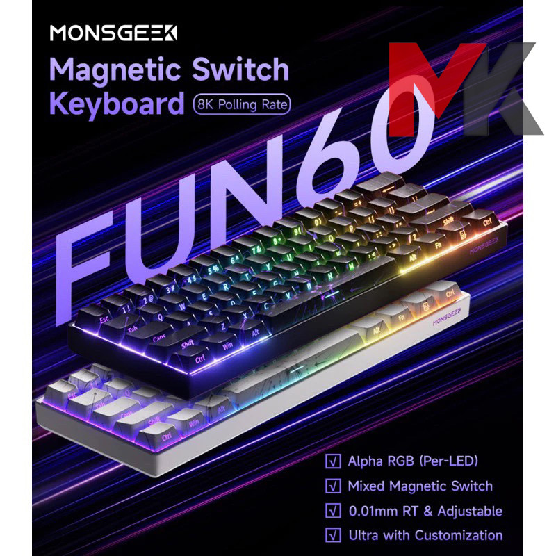 Bàn phím cơ Monsgeek HE Fun60 | Rapid Trigger | 3 mode kết nối | Shopee Việt Nam
