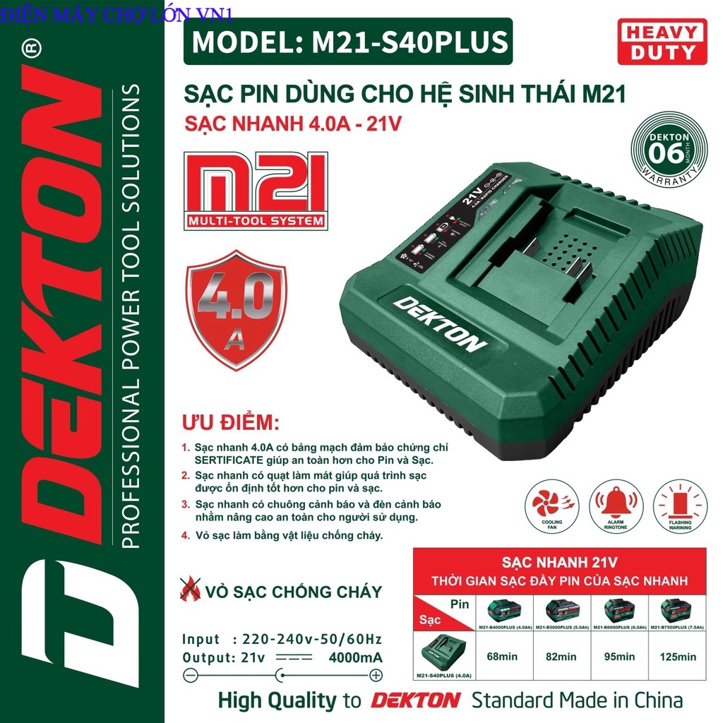 [Chân phô thông] Sạc Dekton 21v M21-S20 4000mAh siêu nhanh thế hệ mới 2023 - Sạc pi.m dekton M21 ...