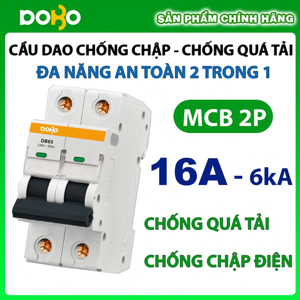 Cầu Dao Tự Động DOBO KOREA MCB 2P 16A 6kA Loại Tốt CHỐNG CHẬP - CHỐNG QUÁ TẢI SIÊU NHẠY | Shopee ...