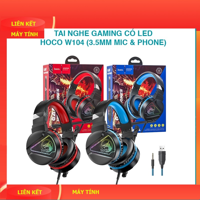 Tai nghe gaming Hoco W104 GAME led RGB tích hợp mic và phone trên 1 ...