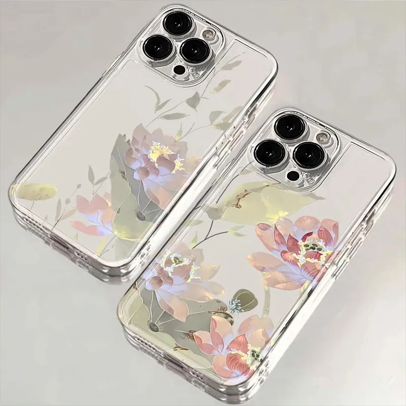 Ốp Điện Thoại Họa Tiết Hoa Sen Vẽ Tay Cho iphone 11 1213 pro max x xr ...