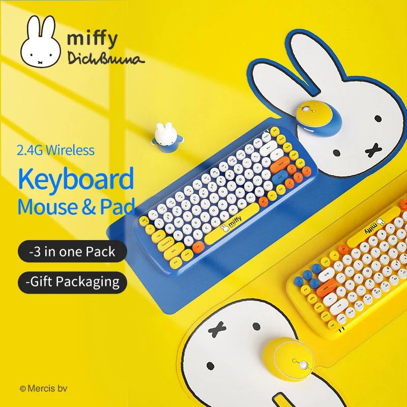 Bàn phím không dây Miffy 2.4Ghz 84 phím Keycap tròn Keycaps punk tròn ...