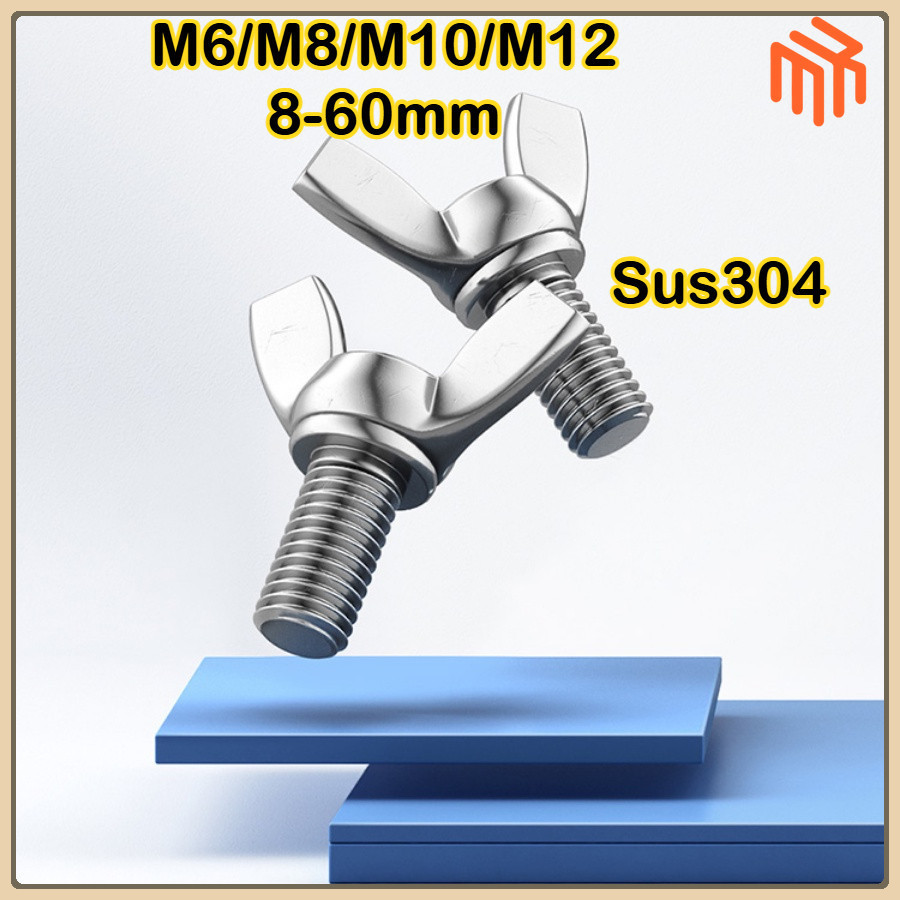 [MX1] Bulong tai hồng inox 304/Bu lông cánh chuồn M6 M8 M10 M12 | Shopee Việt Nam