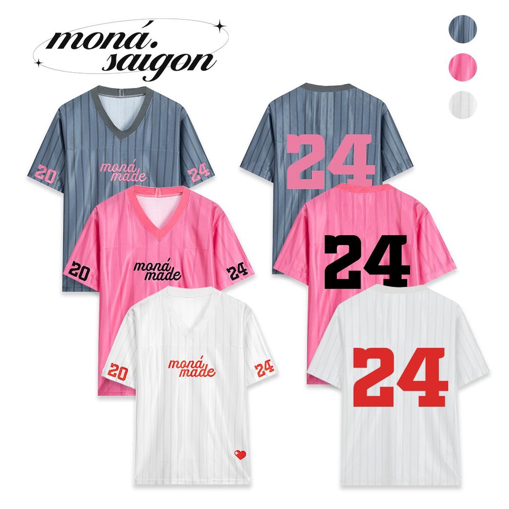 [MONÁ 2024] - Áo thun thể thao nam nữ cổ tim cao cấp form oversize mặc ...