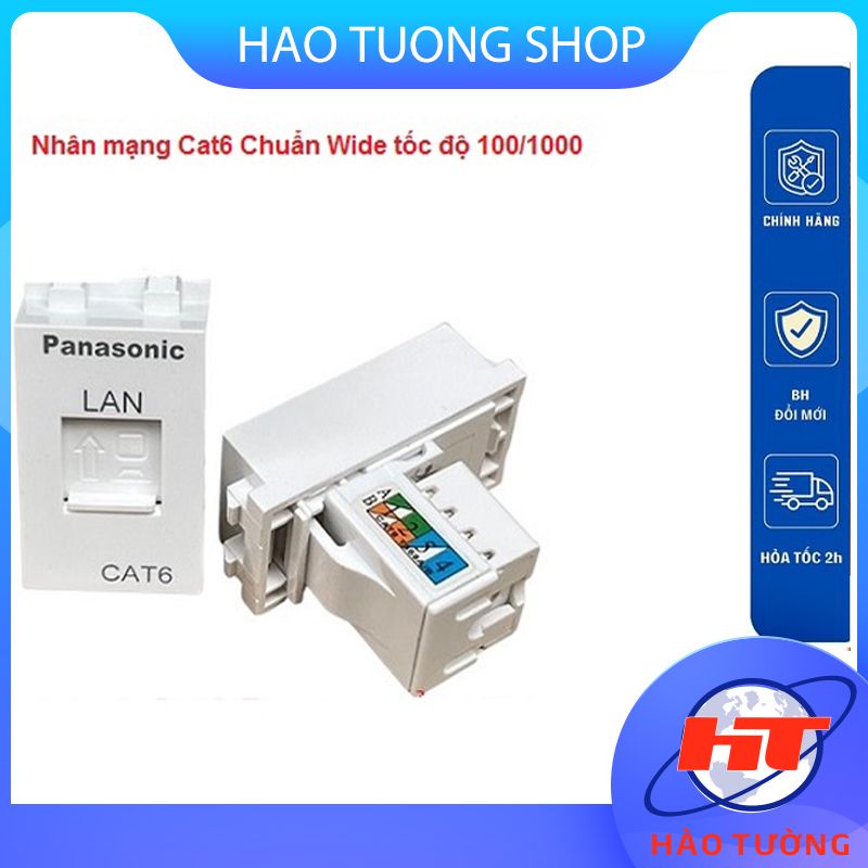 Nhân ổ cắm mạng Cat6 Panasonic chuẩn Wide module jack RJ45 Hạt mạng âm ...