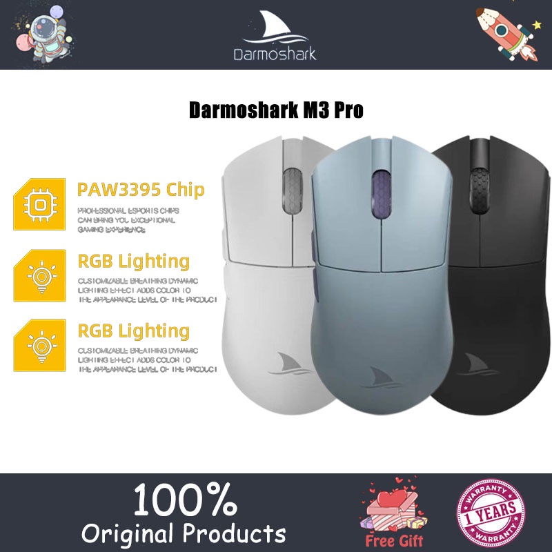 Chuột Không Dây Siêu Nhẹ darmoshark m3 pro paw3395chip | Shopee Việt Nam