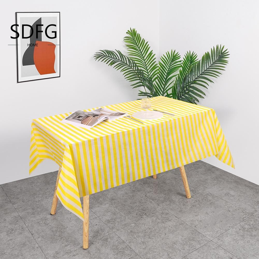 Sdfg 2 Chiếc Khăn Trải Bàn Dùng Một Lần Kẻ Sọc / Sọc, Vỏ Bàn Nhựa Chống ...