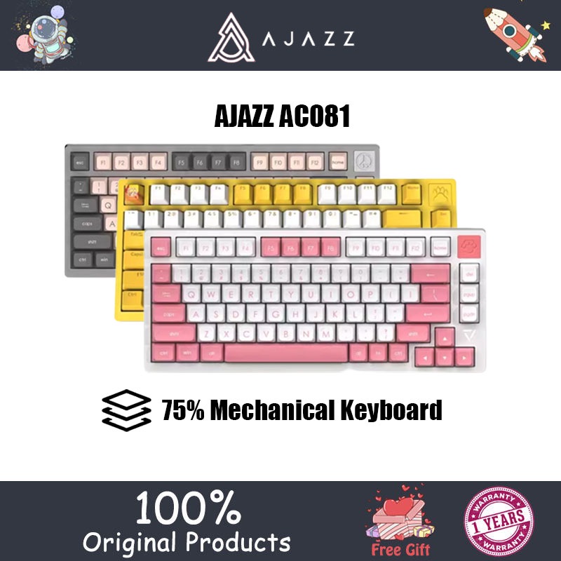 AJAZZ AC081 wired 75% gap structure mechanical keyboard | Shopee Việt Nam